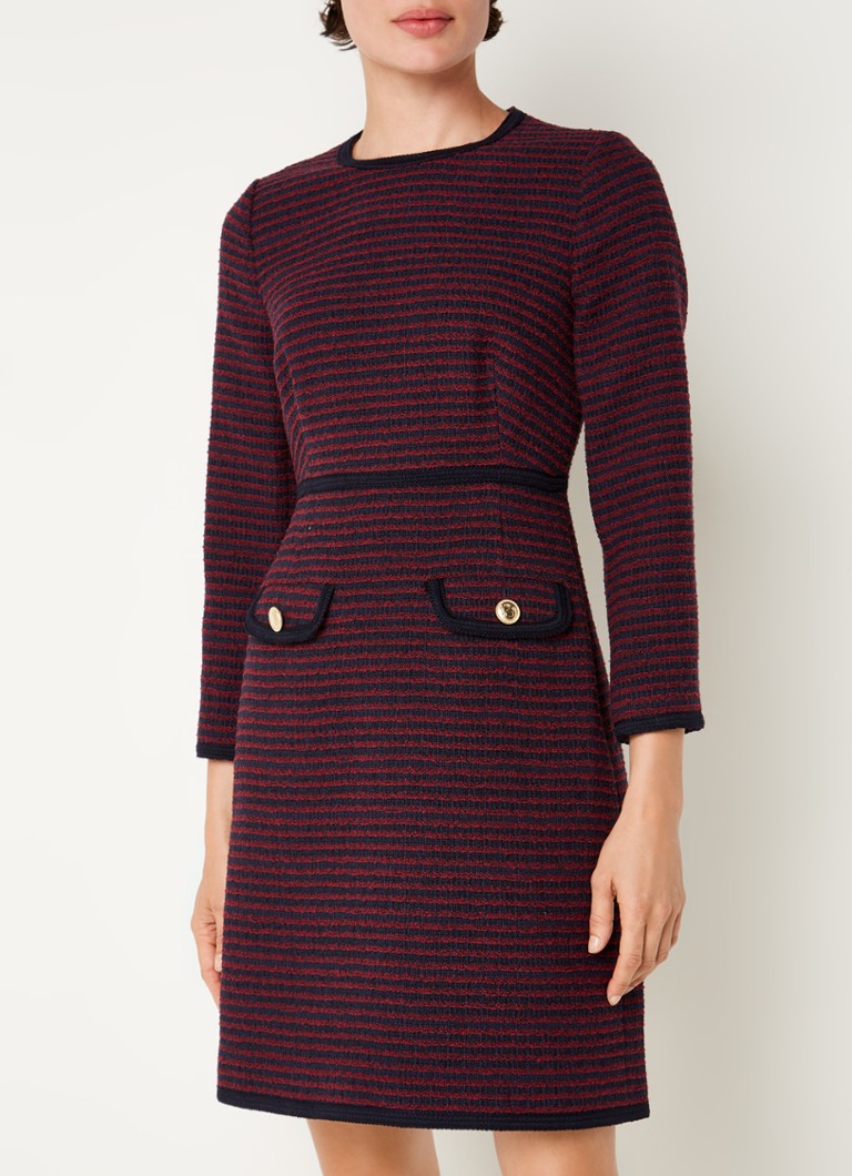 L.K.Bennett Dr Paloma fijngebreide mini jurk met klepzakken • Blauw ...