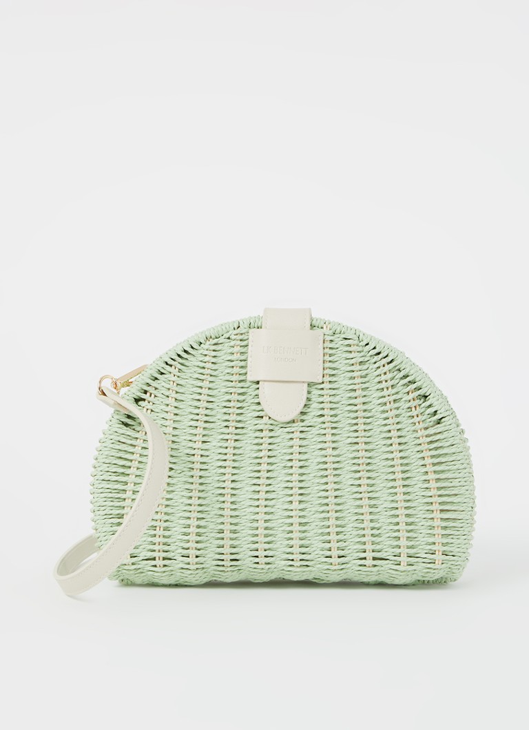 L.K.Bennett Lorena crossbodytas van raffia • Mint • de Bijenkorf