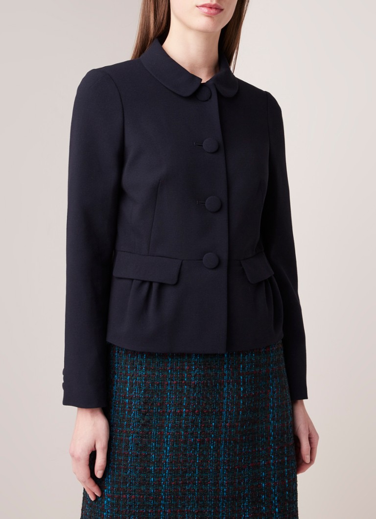 L.K.Bennett Nolan blazer van crêpe met geplooid detail • Donkerblauw ...