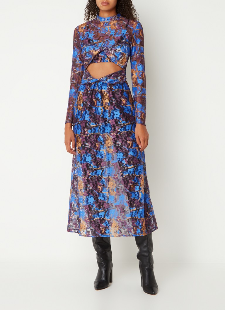 Laagam Lilith semi-transparante midi jurk met cut-out detail ...