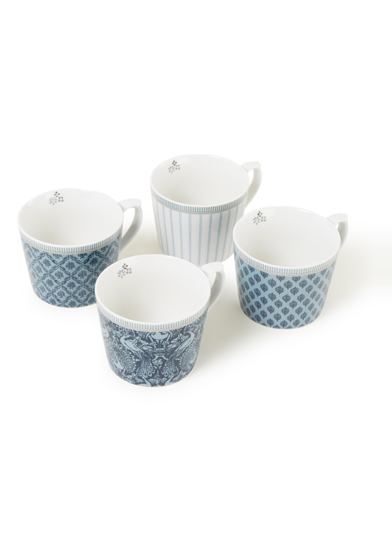 Laura Ashley Tea Collectables kopje 28 cl set van 4 • Blauw • de Bijenkorf