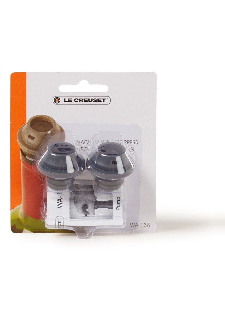 Le Creuset Wijnstop dop set van 2 • Ebbenzwart / zwart • de Bijenkorf