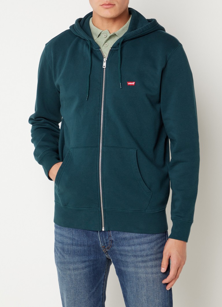 Levi's Core sweatvest met capuchon en logoborduring • Donkergroen • de ...