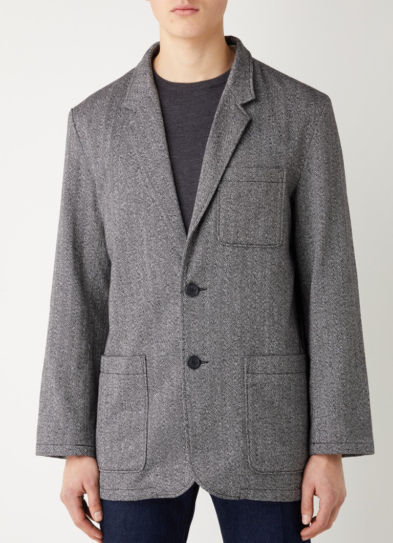 Levi's Merced Sack oversized colbert met visgraatdessin • Zwart • de ...