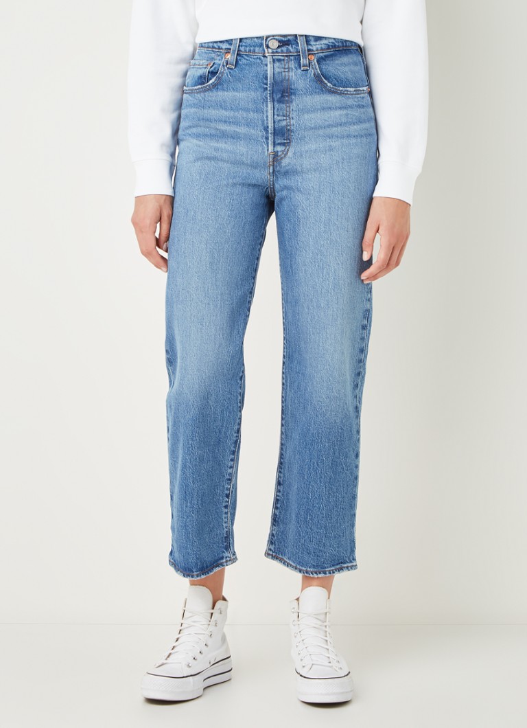 Levi's Ribcage high waist straight leg cropped jeans • Indigo • de ...