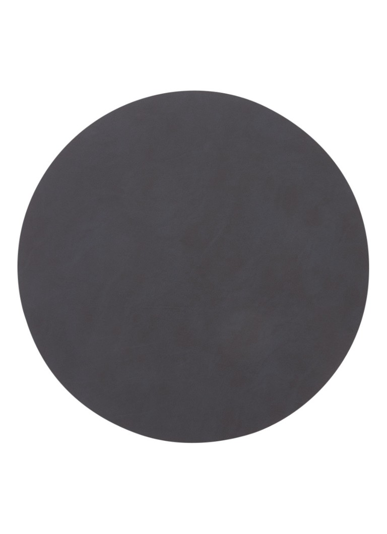 LIND DNA Table Mat Circle placemat van gerecycled leer 40 cm • Zwart ...