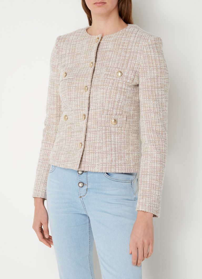 Liu Jo Blazer met tweed-look en lurex • Zand • de Bijenkorf