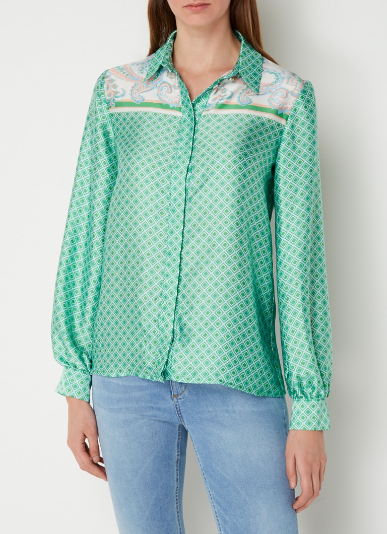 Liu Jo Blouse van satijn met grafische print • Lichtgroen • de Bijenkorf Liu Jo Blouse van satijn met grafische print • Lichtgroen • de Bijenkorf