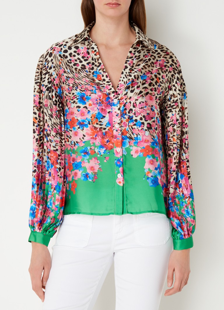 Liu Jo Blouse van satijn met V-hals en print • Lichtgroen • de Bijenkorf Liu Jo Blouse van satijn met V-hals en print • Lichtgroen • de Bijenkorf