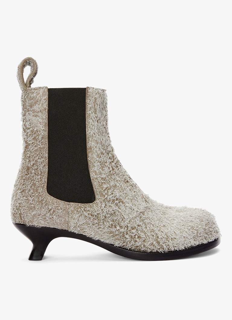 LOEWE Campo chelsea boot van kalfssuède • Khaki • de Bijenkorf