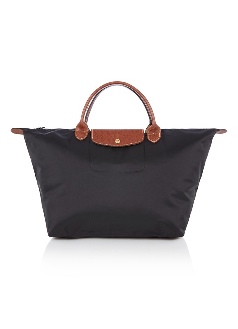 Longchamp Le Pliage Original handtas M met leren details • Zwart • de ...