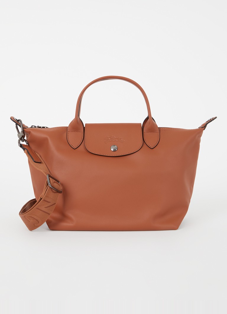 Longchamp Le Pliage Xtra handtas S van leer • Cognac • de Bijenkorf
