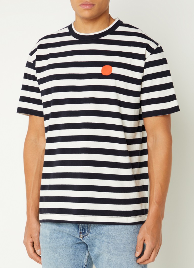 Loreak Mendian T-shirt met streepprint en logo • Zwart • de Bijenkorf