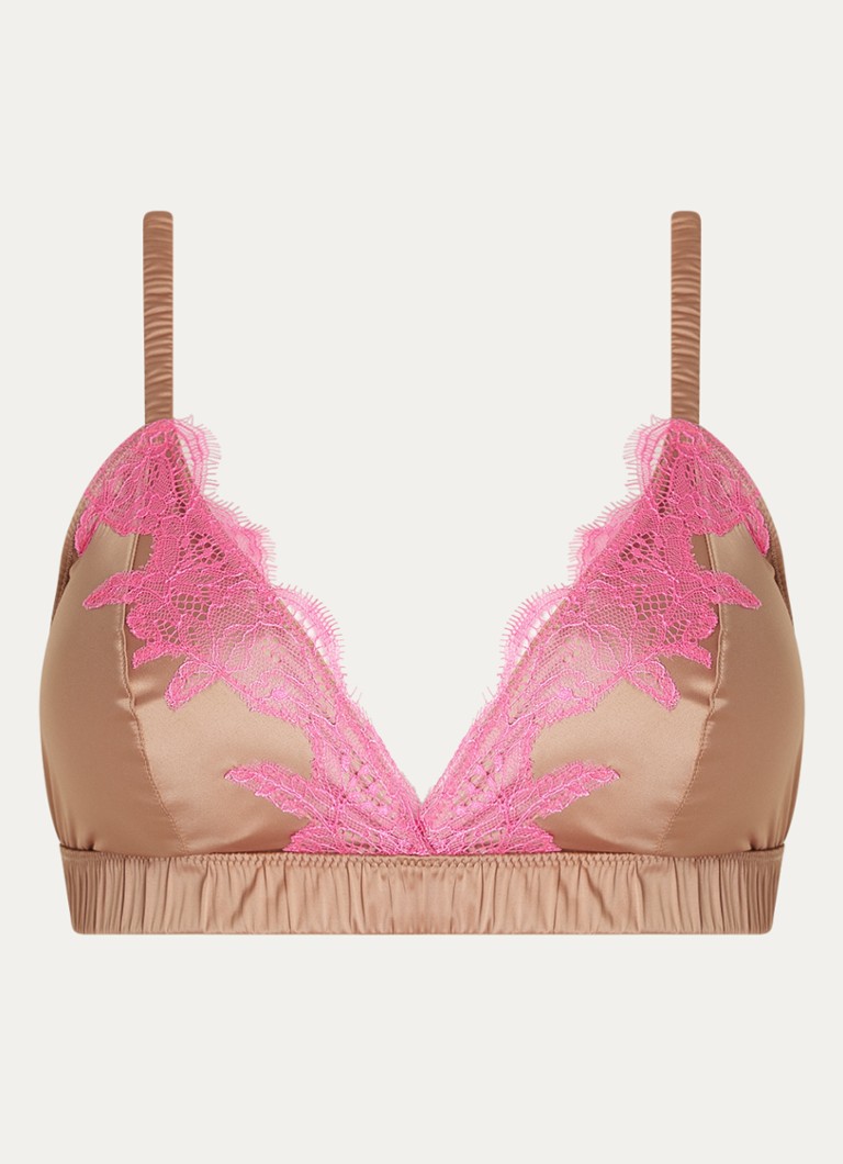 Love Stories Bowie bralette van satijn met uitneembare vulling • Bruin • de Bijenkorf