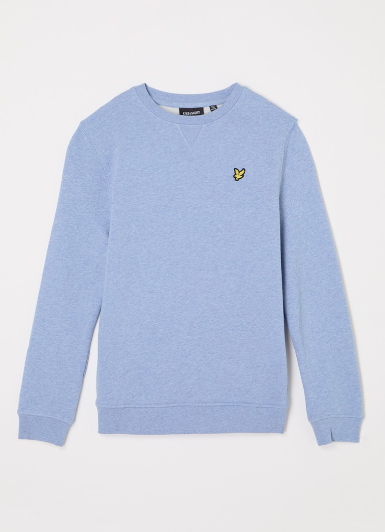 Lyle & Scott Heather sweater met logoborduring • Blauwgrijs • de Bijenkorf