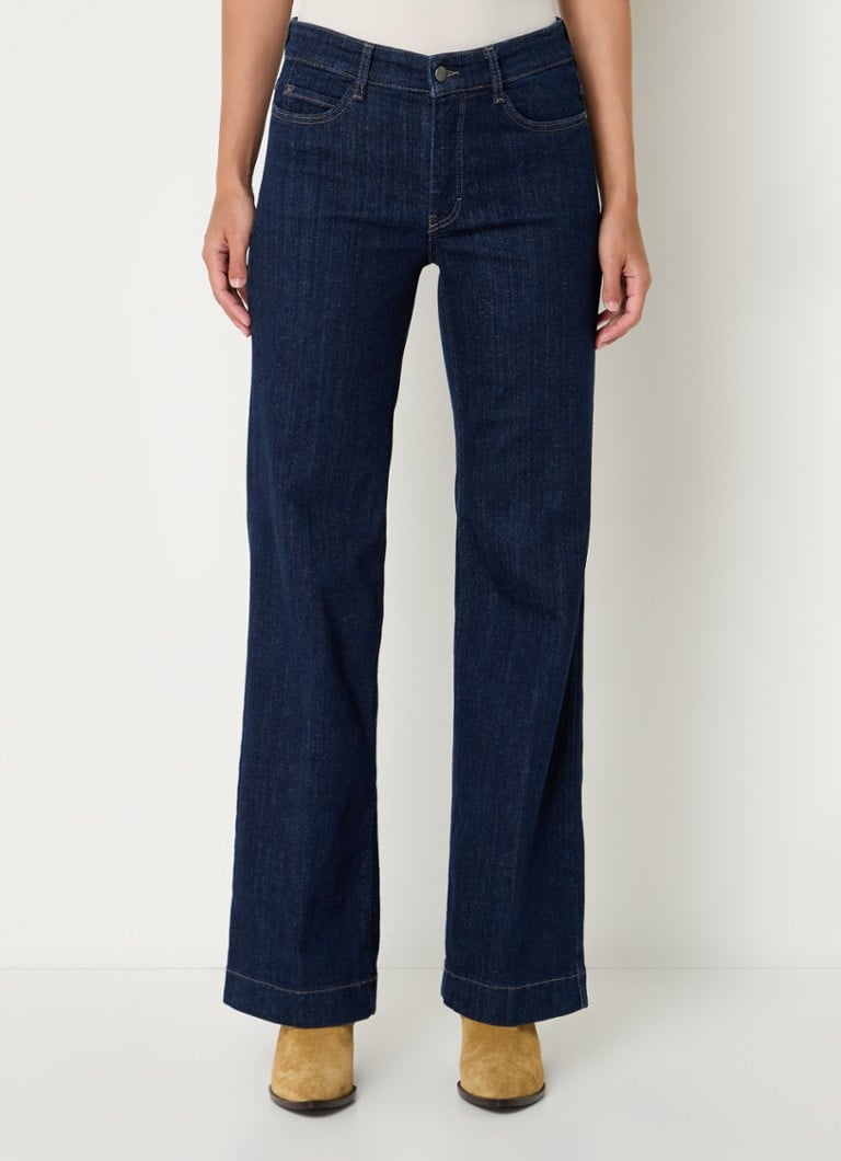 MAC Jeans Dream high waist wide leg jeans met donkere wassing ...