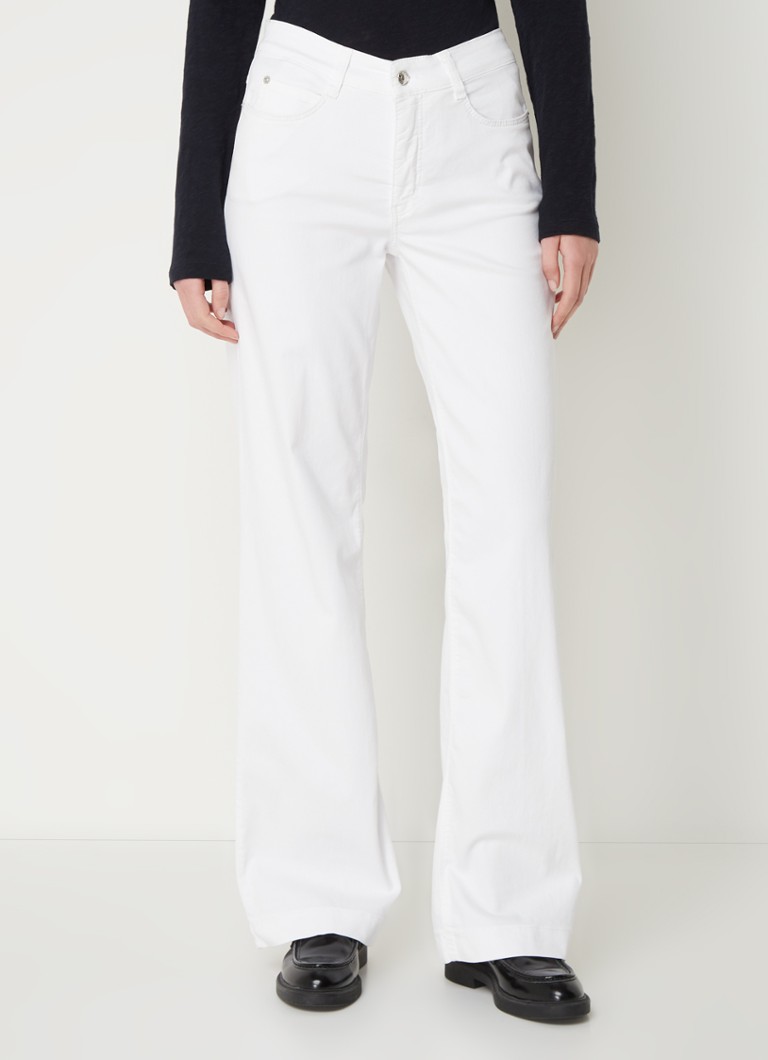 MAC Jeans Dream Wide high waist wide leg jeans met stretch • Wit • de ...