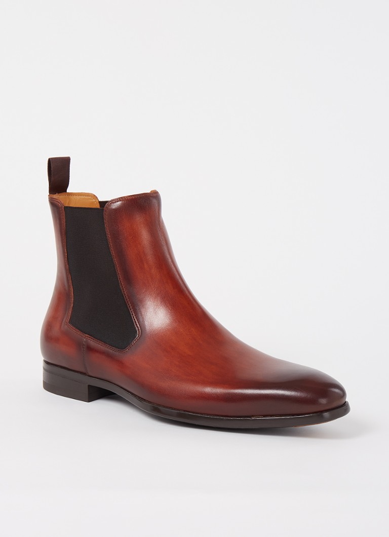 Magnanni Chelsea boot van leer • Cognac • de Bijenkorf