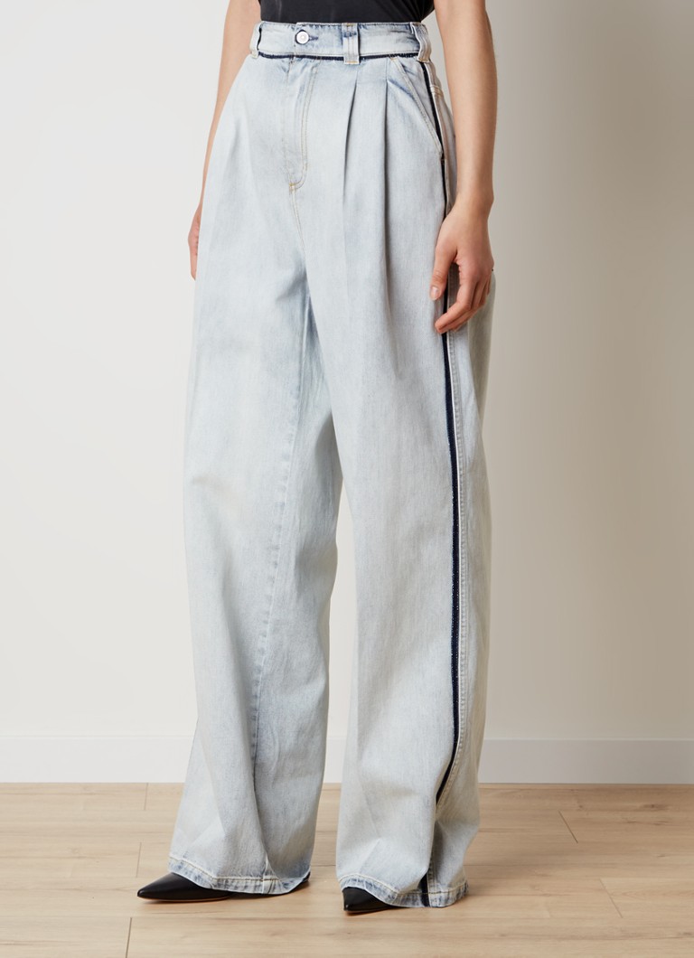Maison Margiela High waist wide leg jeans met lichte wassing • Indigo ...