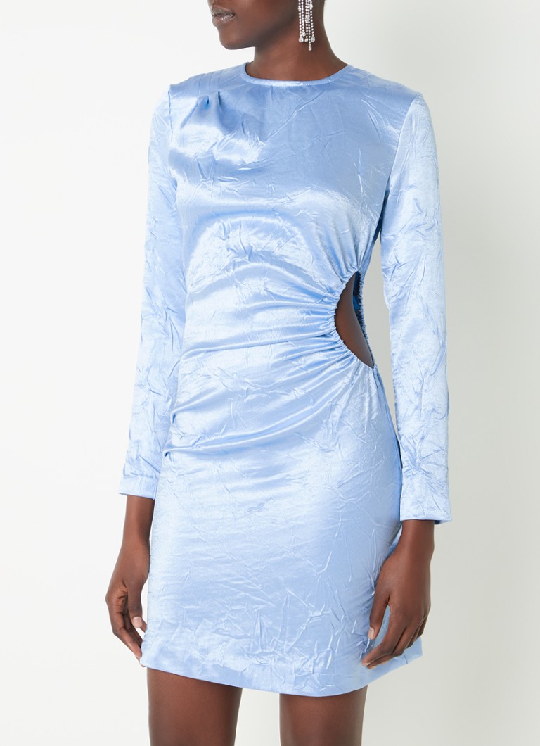 Maje Lexette mini jurk met cut-out detail • Lichtblauw • de Bijenkorf