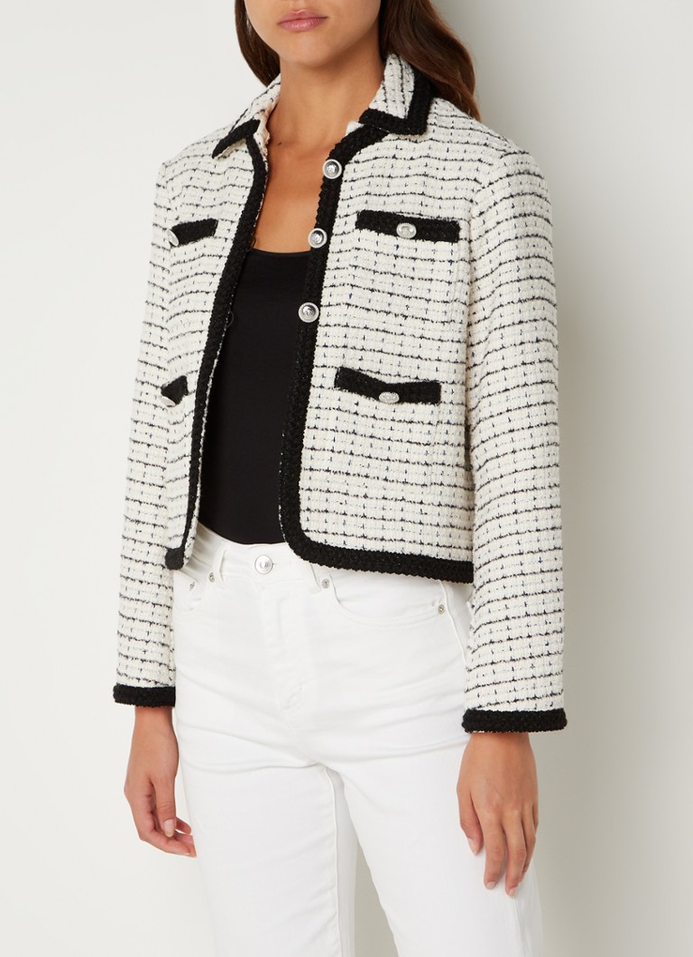 Maje Vitalo blazer met tweed-look en sierknopen • Zwart • de Bijenkorf