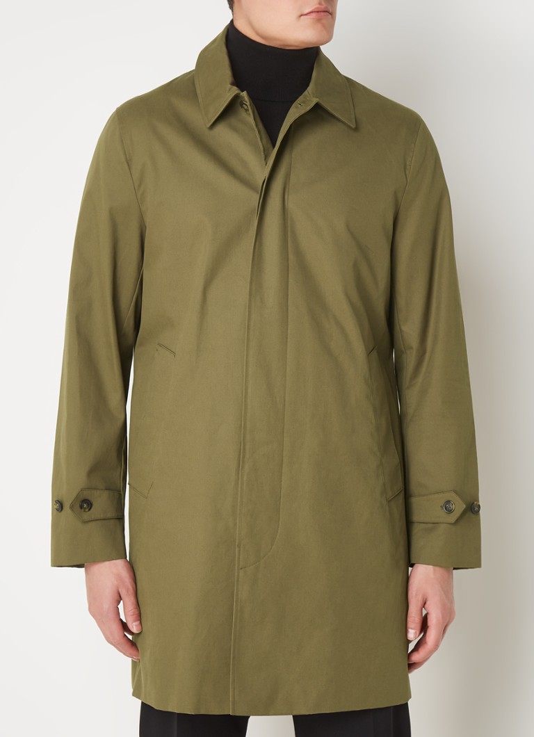 Mango Chayton-I mantel met kraag en steekzakken • Khaki • de Bijenkorf