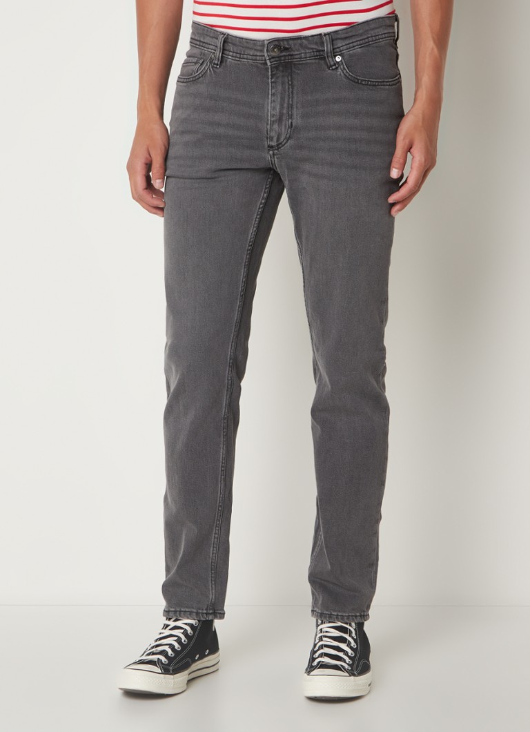 MANGO Jan slim fit jeans met gekleurde wassing en stretch • Grijs • de ...