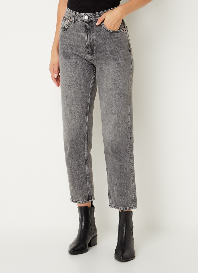 Mango Mom2000 high waist cropped mom jeans • Grijs • de Bijenkorf