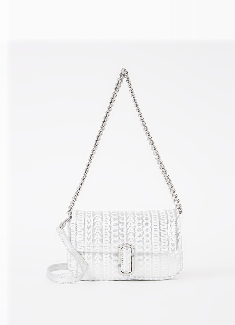 Marc Jacobs The J Marc Mini schoudertas van leer met metallic finish ...