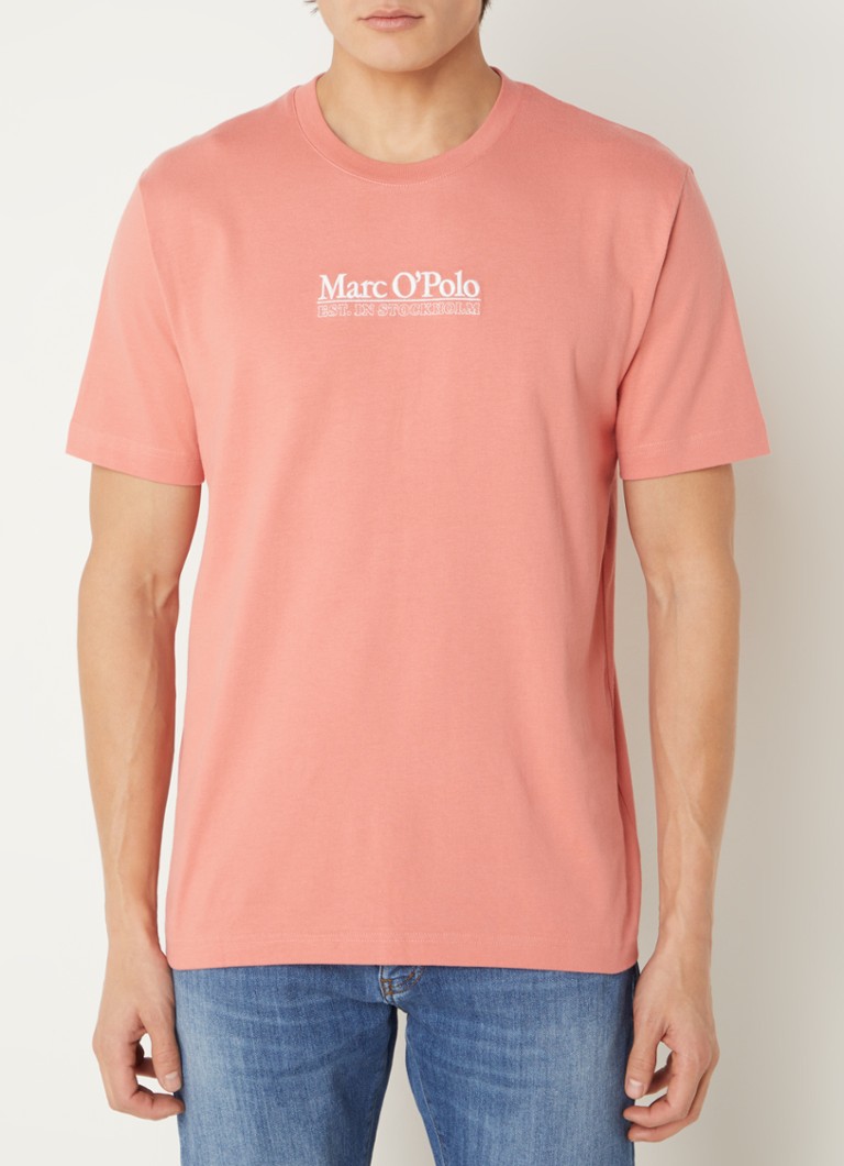 Marc O'Polo T-shirt met logo • Zalmroze • de Bijenkorf