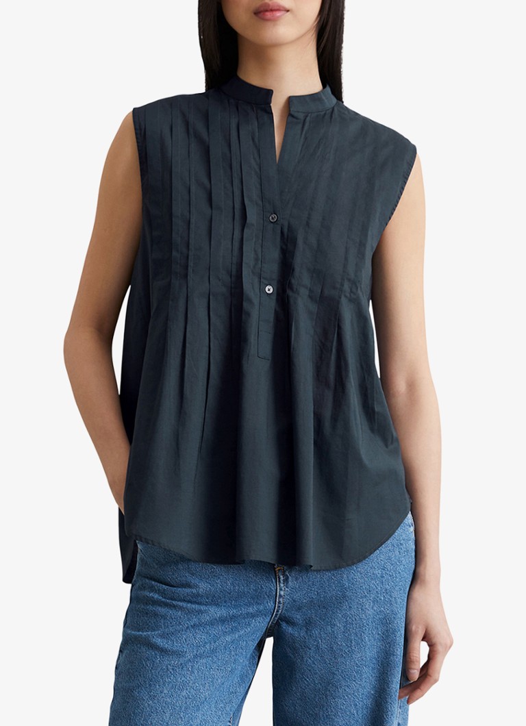 Marc O'Polo Tuniek van biologisch katoen met plooidetails • Donkerblauw ...