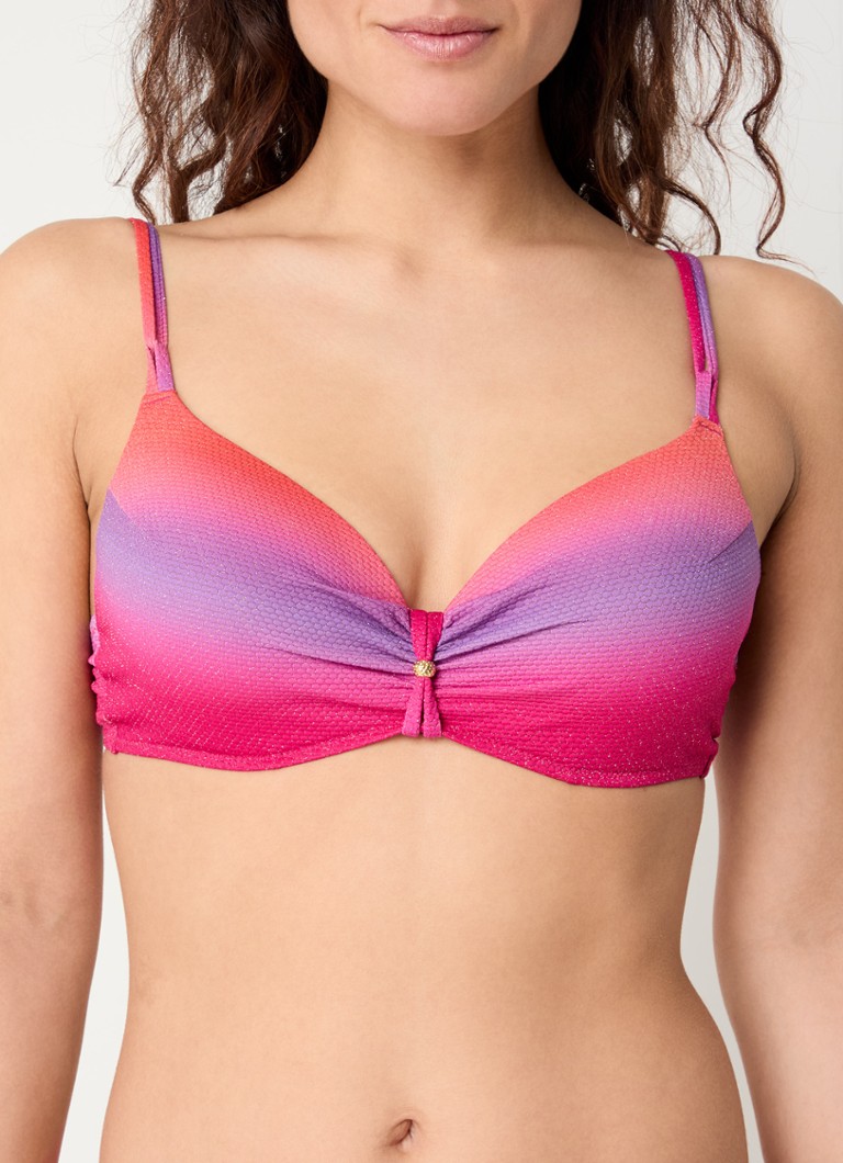 Marie Jo Nusa Dua voorgevormde bikinitop met beugel en lurex • Roze • de Bijenkorf