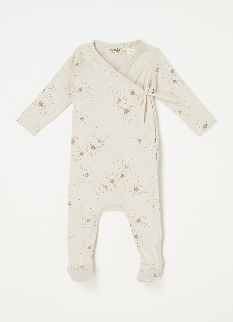 MarMar COPENHAGEN Rubetta babypak met overslag en print • Beige • de ...