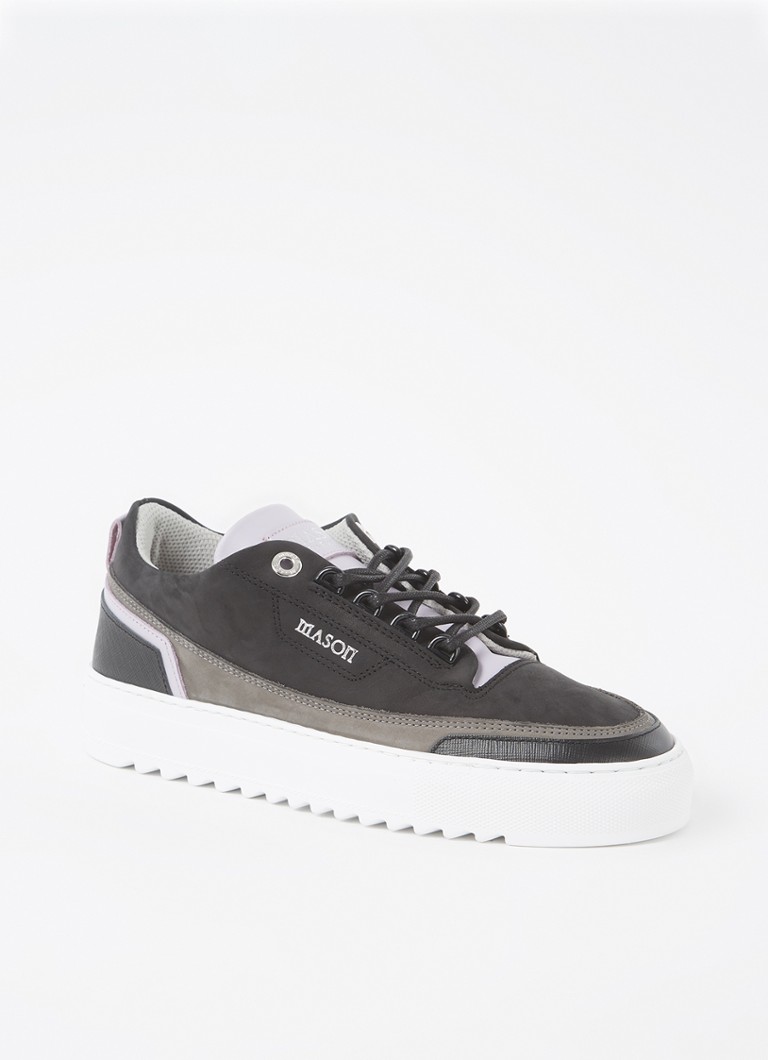 Mason Garments Firenze sneaker van leer en suède • Zwart • de Bijenkorf