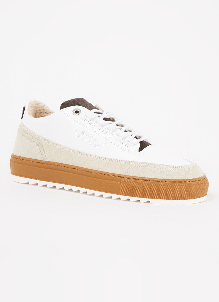 Mason Garments Firenze sneaker van leer met suède details • Gebroken ...