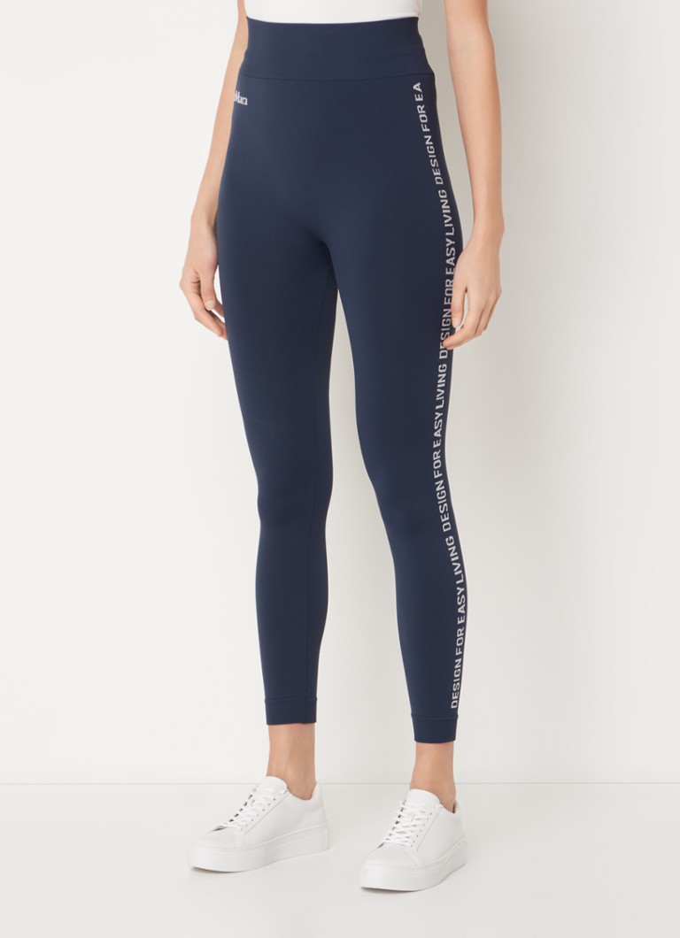 MaxMara Lama high waist cropped trainingslegging met print ...