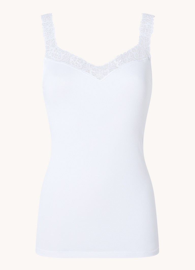 Mey Emotion Elegance singlet met details van kant • Wit • de Bijenkorf