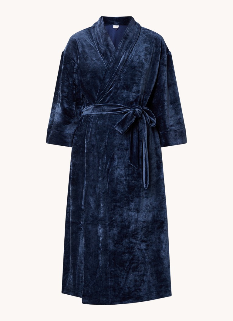 Mey Naemi badjas van fluweel • Donkerblauw • de Bijenkorf