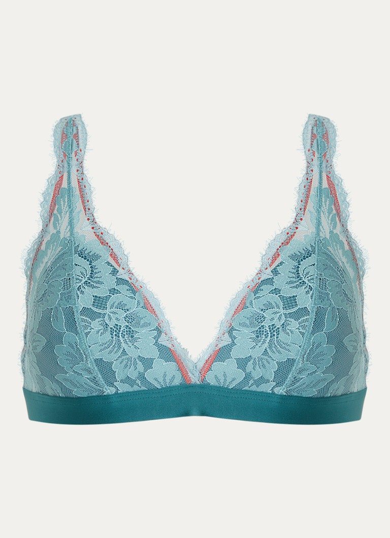 Mey Poetry Vogue voorgevormde bralette met overlay van kant • Donkergroen • de Bijenkorf