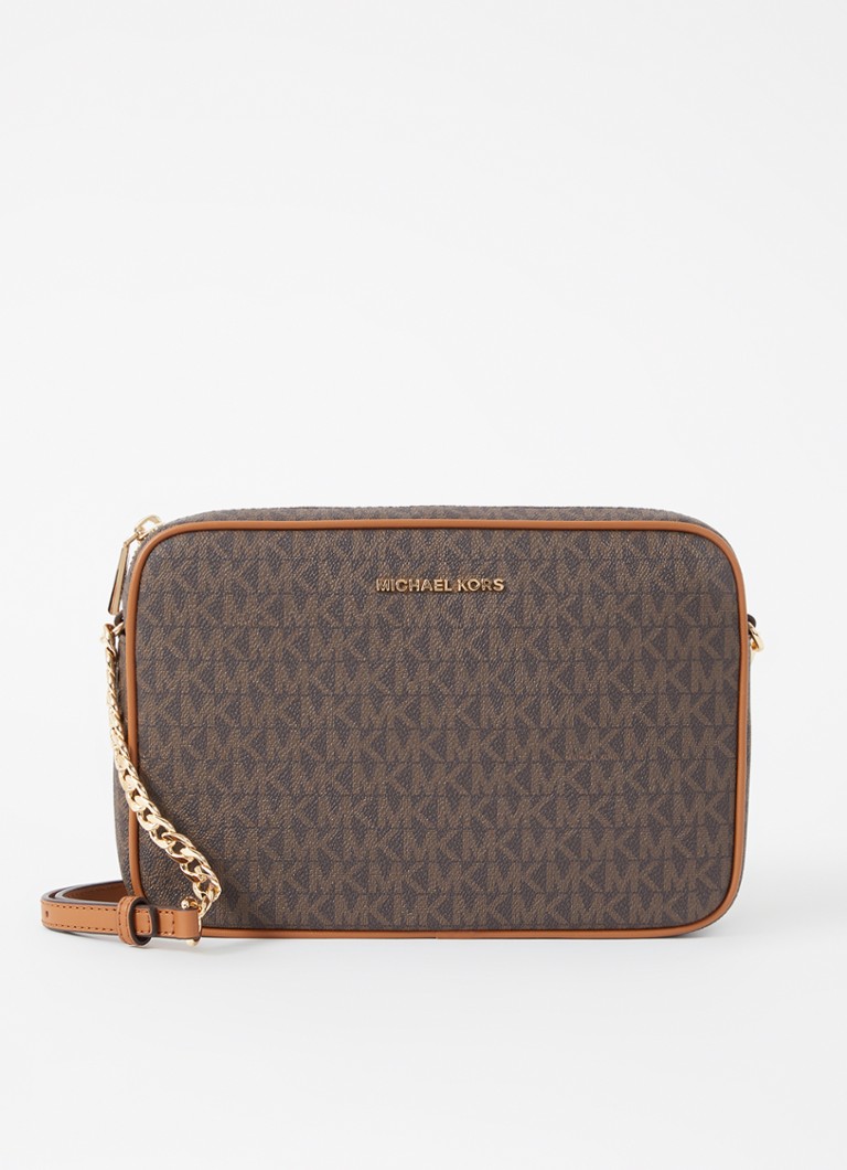 Michael Kors Jet Set Large crossbodytas met logoprint • Bruin • de ...