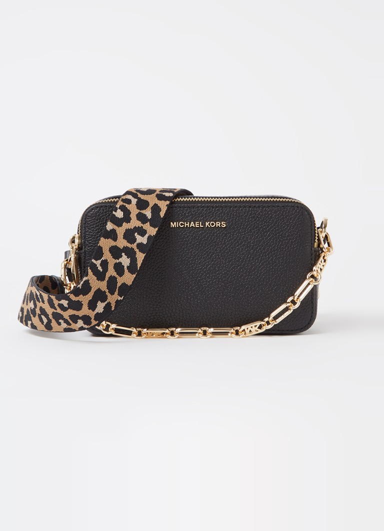 Michael Kors Jet Set small crossbodytas van leer • Zwart • de Bijenkorf