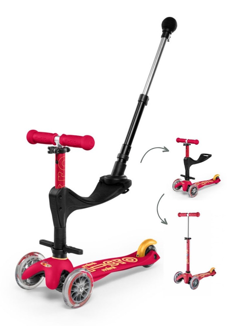 Micro Step Mini Micro Deluxe 3-in-1 Push step • Donkerroze • de Bijenkorf