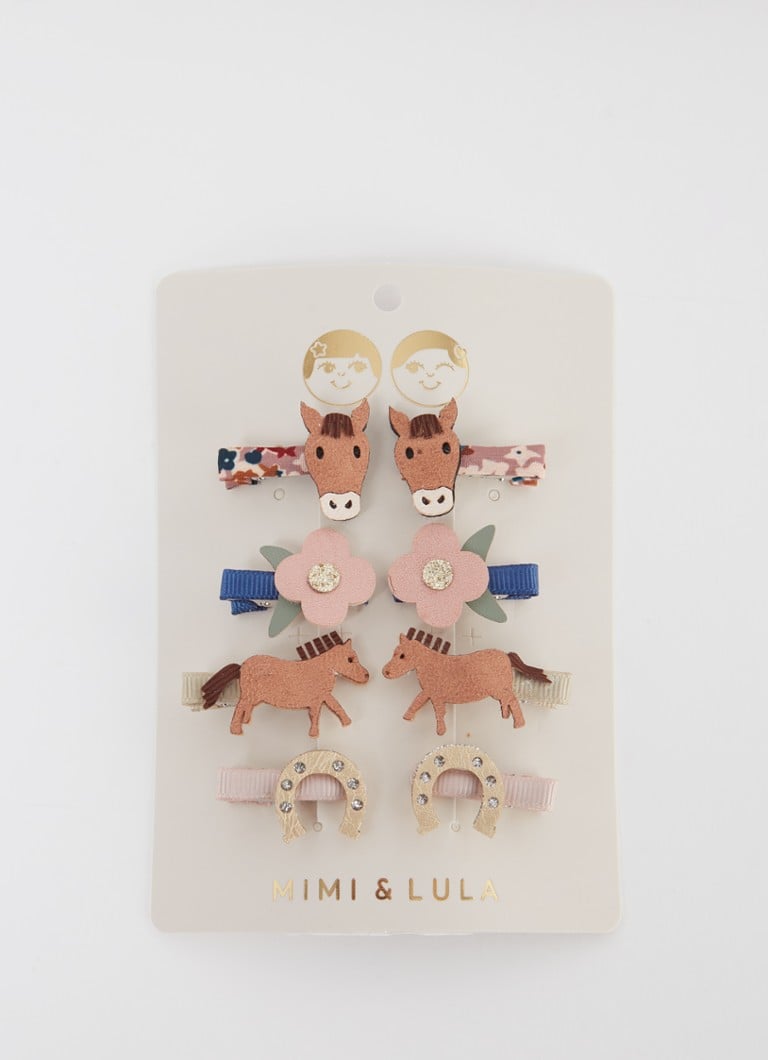 Mimi & Lula Horse Mini haarclip in set van 4 • Bruin • de Bijenkorf