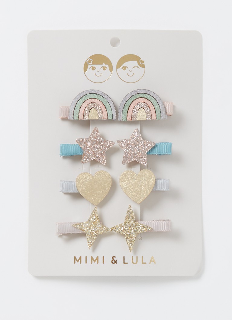 Mimi & Lula Mini Rainbow Dromer haarclip set van 8 • Multicolor • de ...