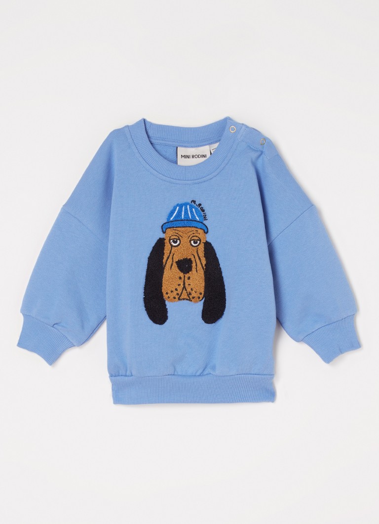Mini Rodini Bloodhound sweater van biologische katoen met borduring ...