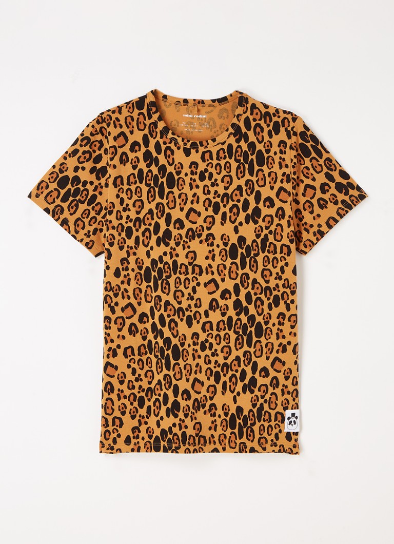 Mini Rodini Leopard T-shirt van lyocell met panterprint • Oranjebruin • de Bijenkorf