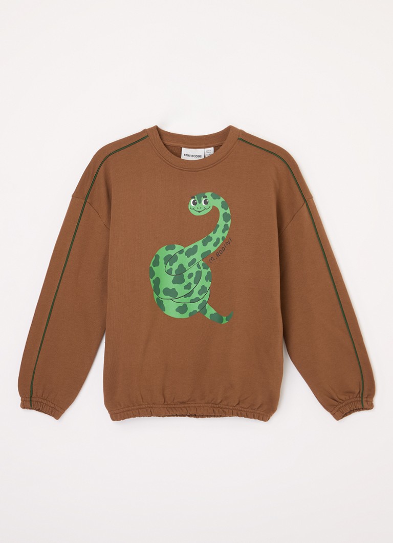 Mini Rodini Snake sweater van biologisch katoen • Bruin • de Bijenkorf