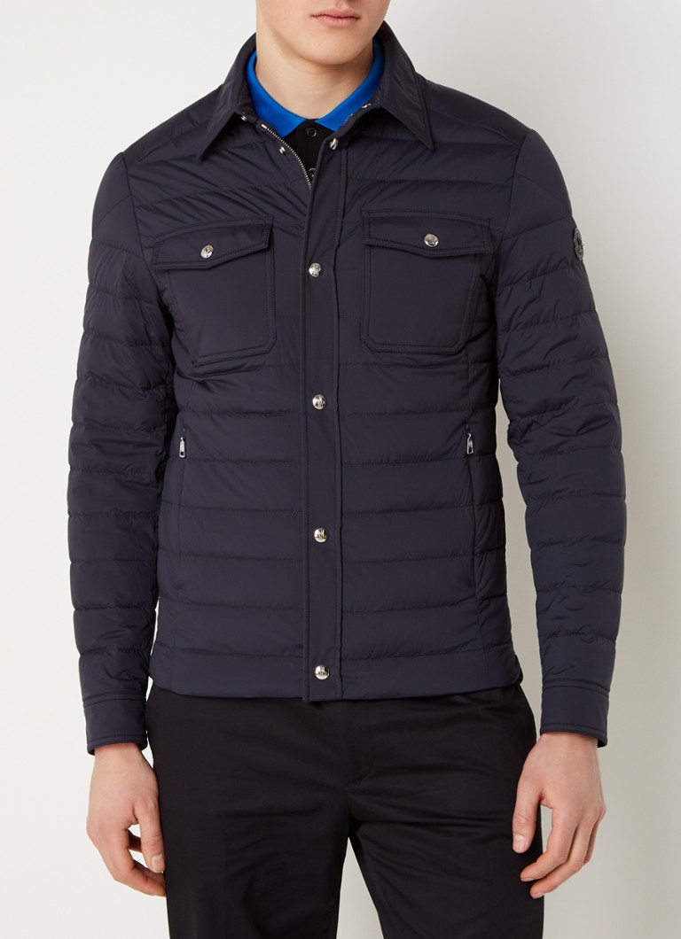 Moncler Gewatteerde jack met donsvulling en logopatch • Blauw • de ...