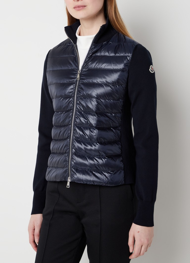 Moncler Jack met donsvulling en gewatteerd voorpand • Blauw • de Bijenkorf