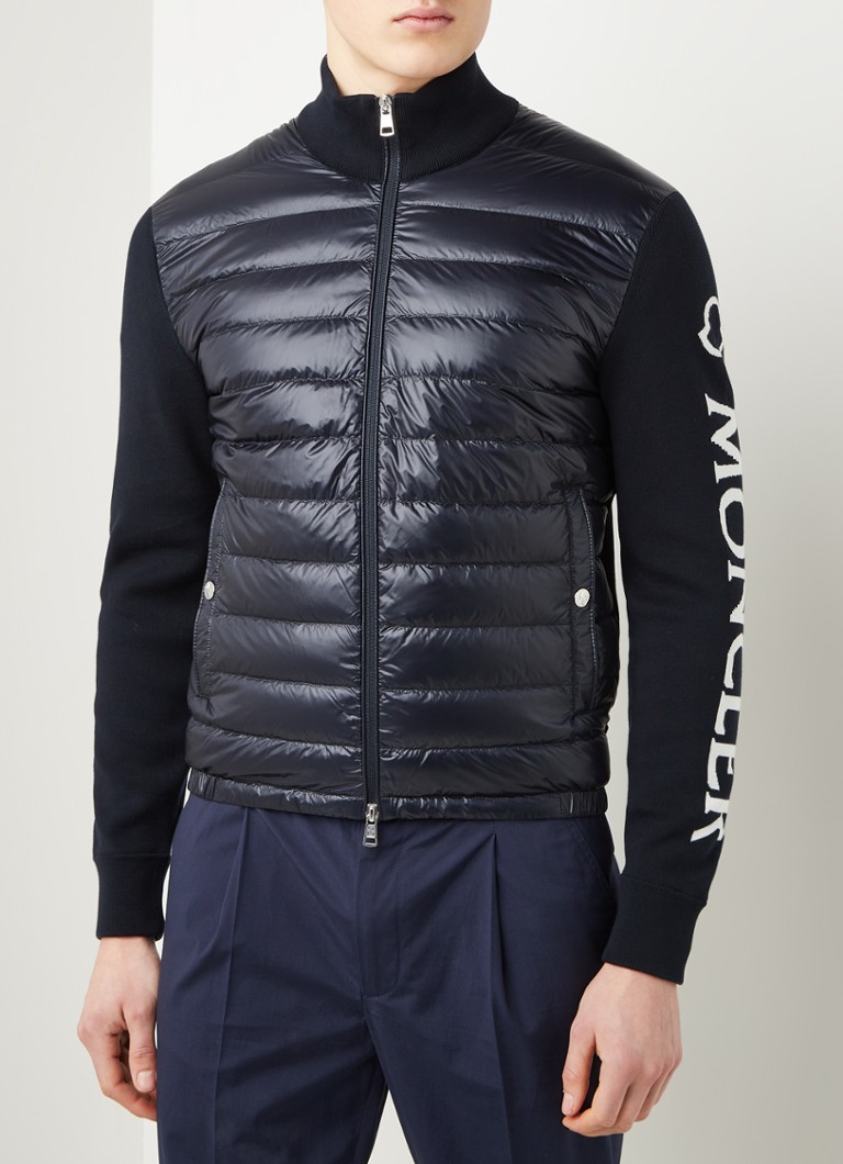 Moncler Jack met donsvulling en logo • Donkerblauw • de Bijenkorf